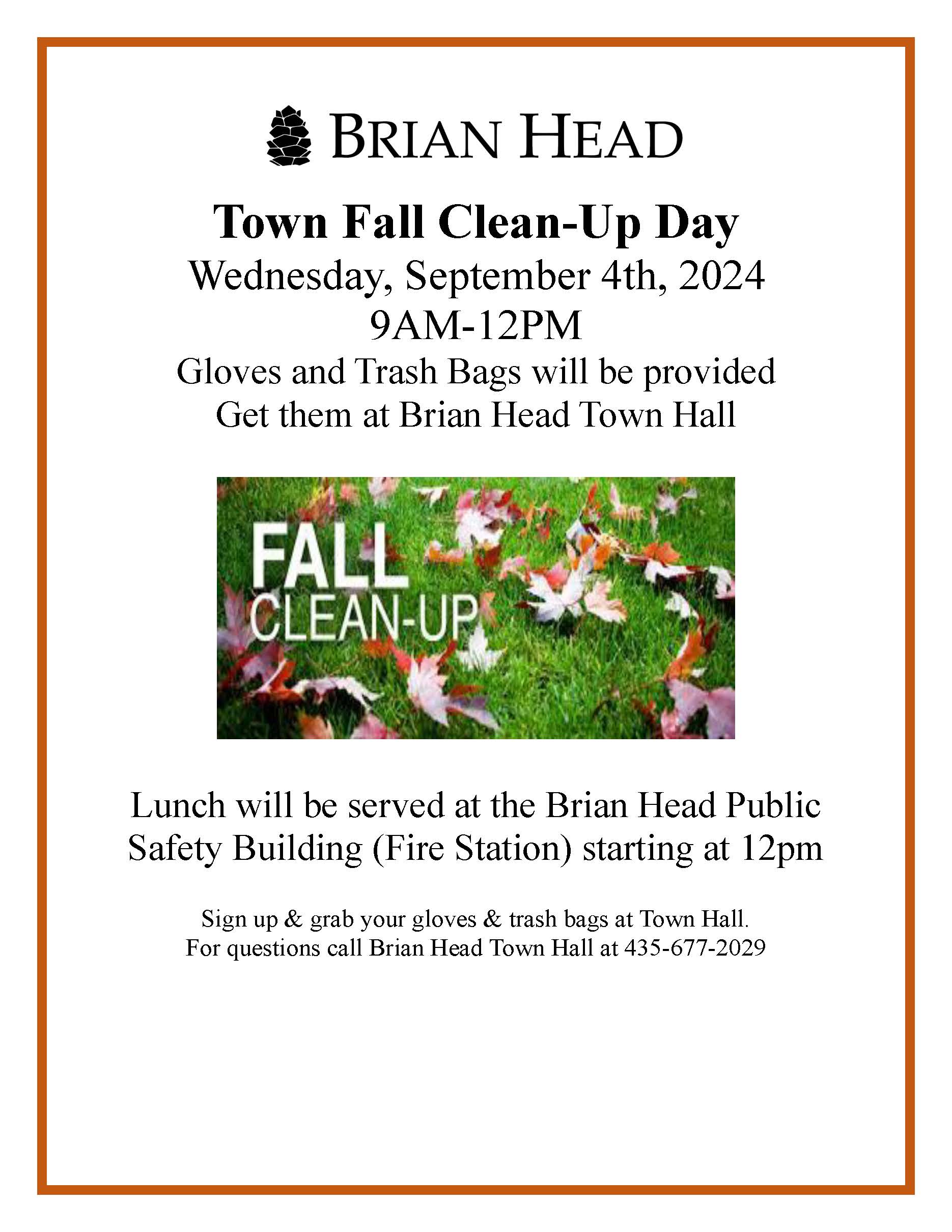 FALL Town Clean Up Flyer 2024 – Brian Head Town