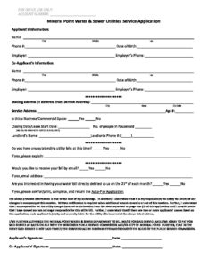 New Customer Utility Service Application – City of Mineral Point