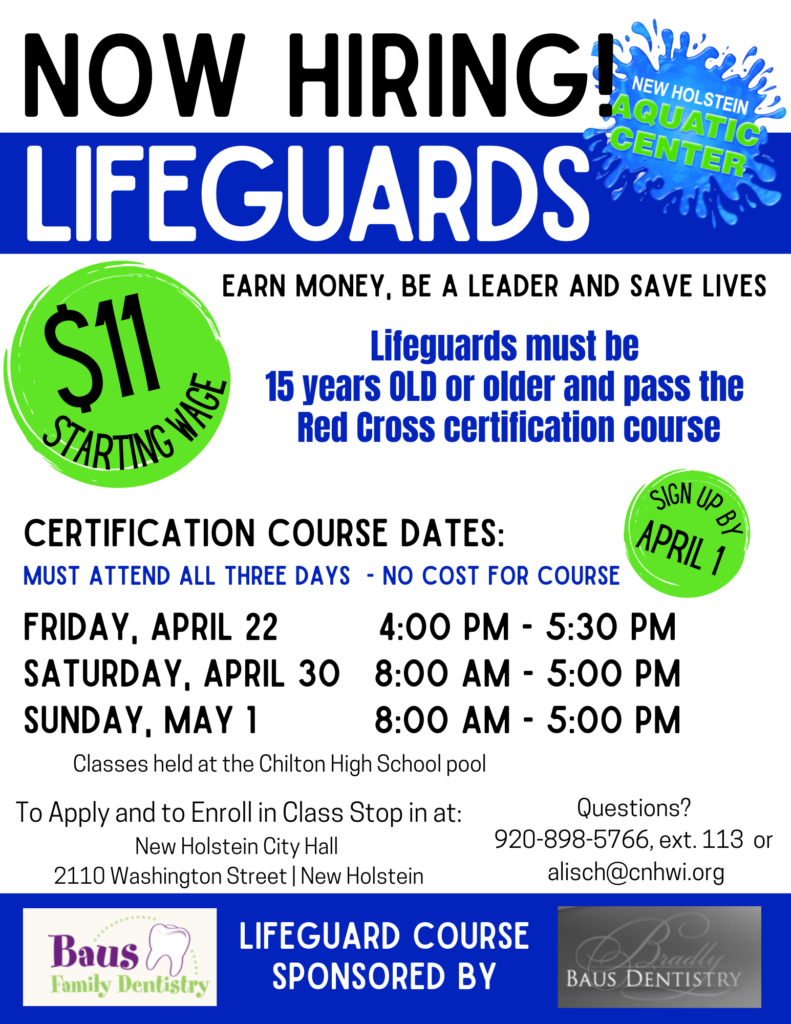 2022-lifeguard-ad – City of New Holstein, Wisconsin