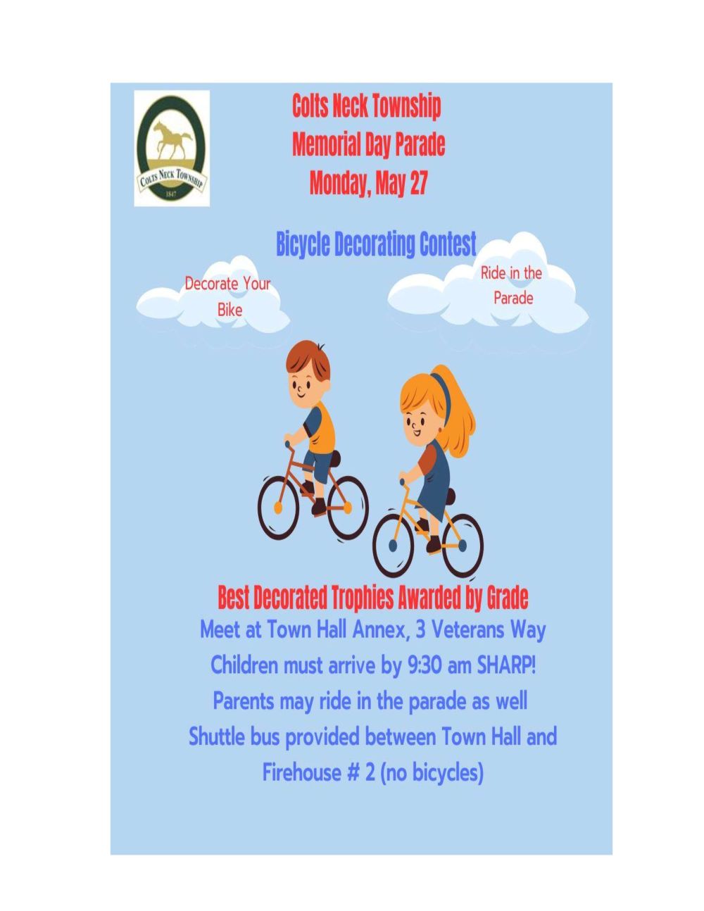Memorial Day Bicycle Decorating Contest - Colts Neck Township