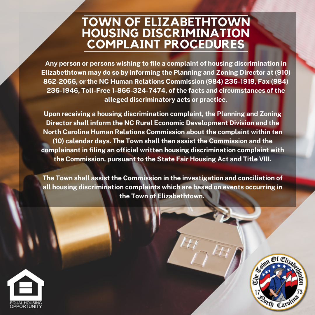 Housing Discrimination Complaint Procedures - Town of Elizabethtown