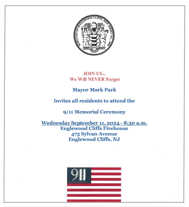 911 Memorial Ceremony – Borough of Englewood Cliffs