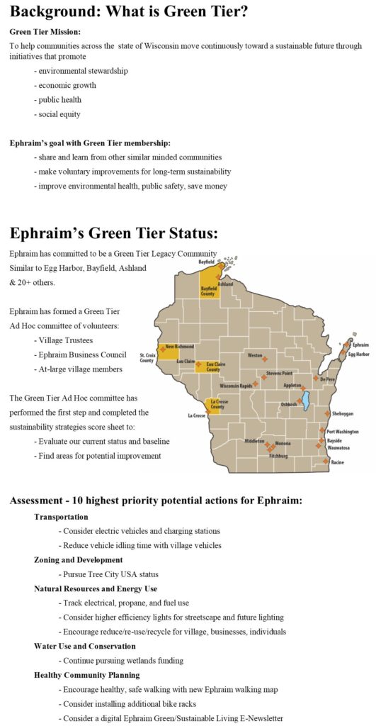 Green Tier – Village of Ephraim