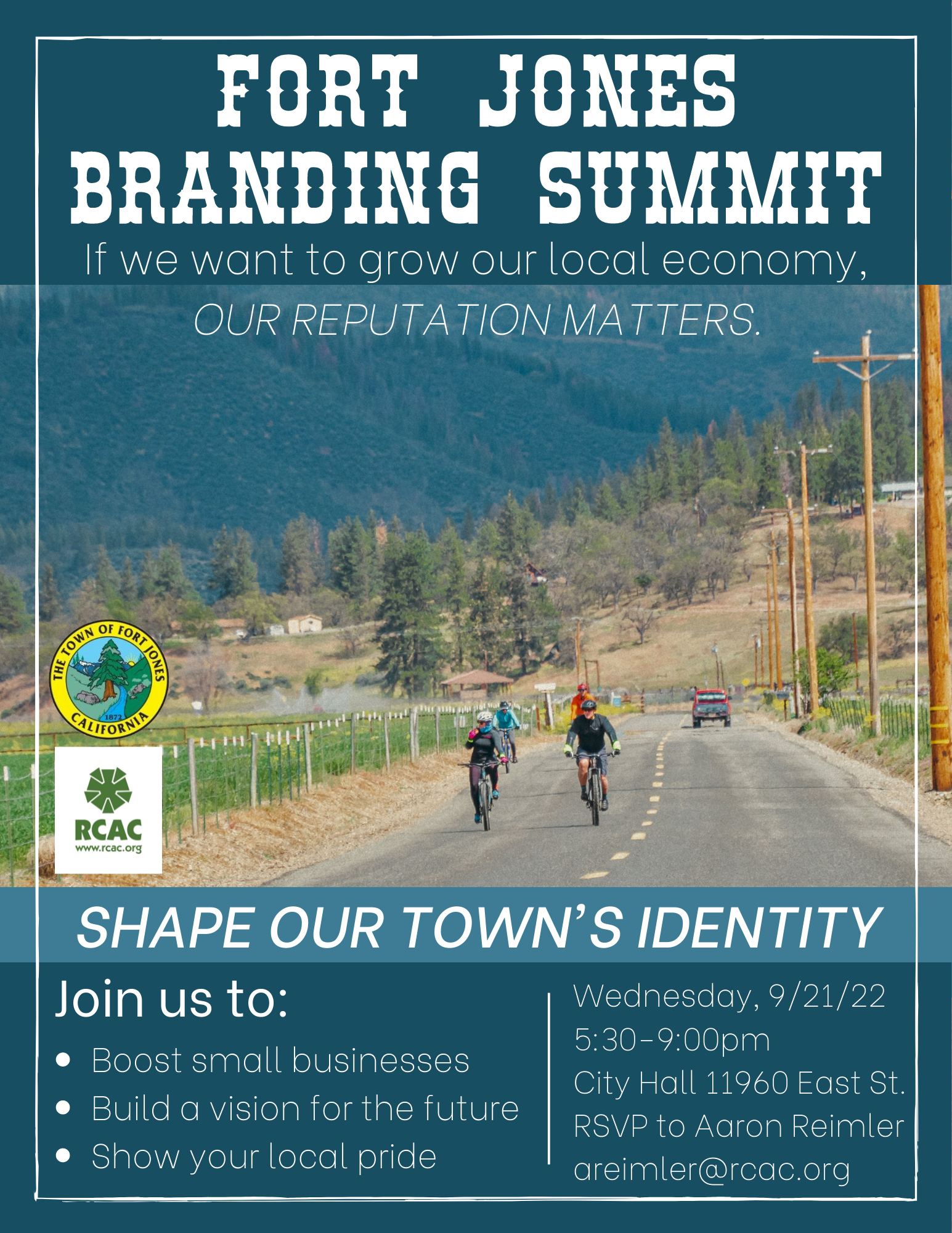 RSVP To Our Branding Summit – Town of Fort Jones, Siskiyou County, CA