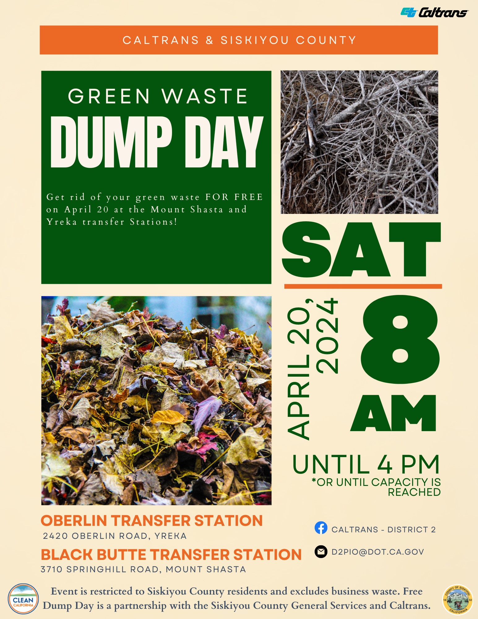 Siskiyou County Green Waste Dump Day – Town of Fort Jones, Siskiyou ...