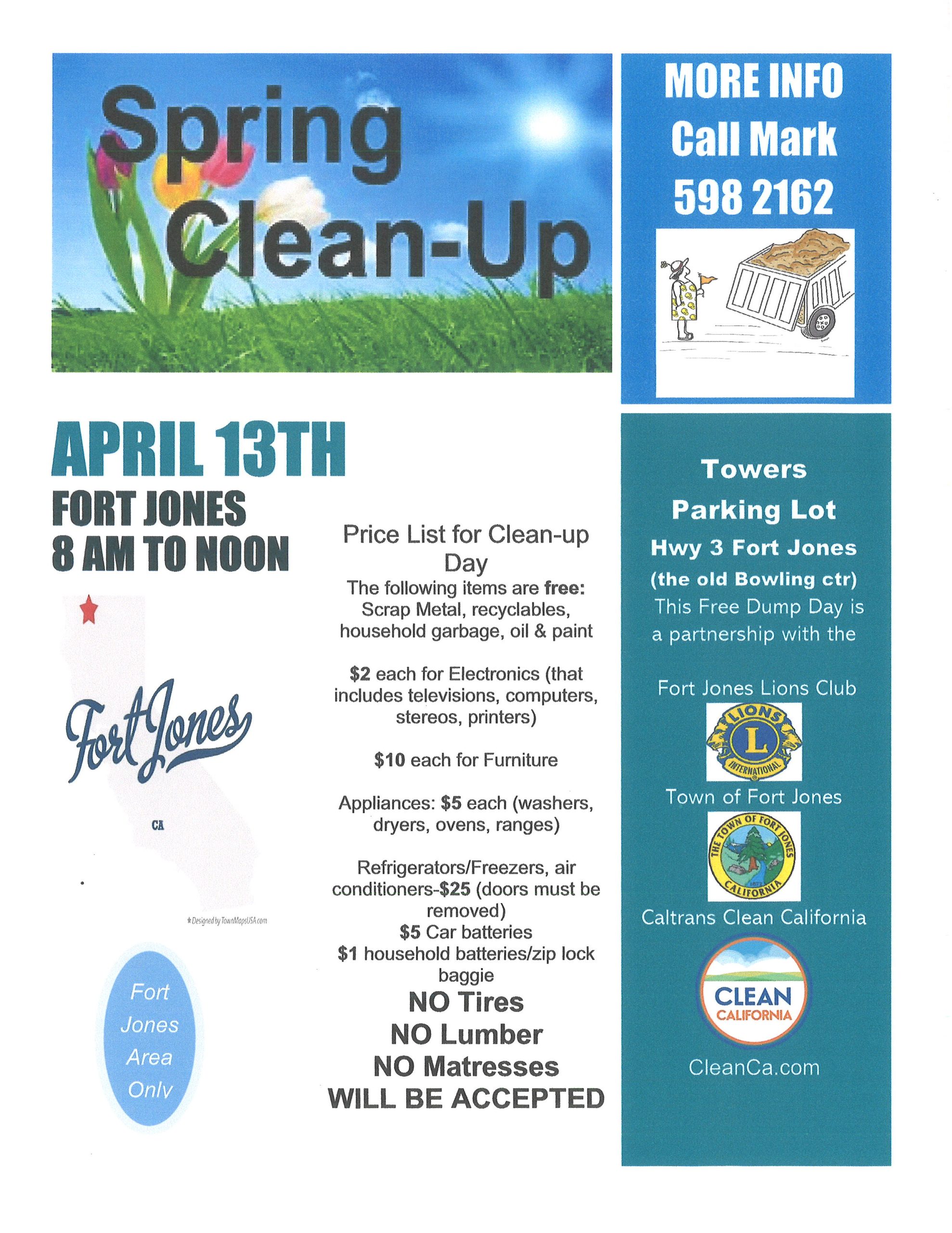 Spring Clean-Up – Town of Fort Jones, Siskiyou County, CA