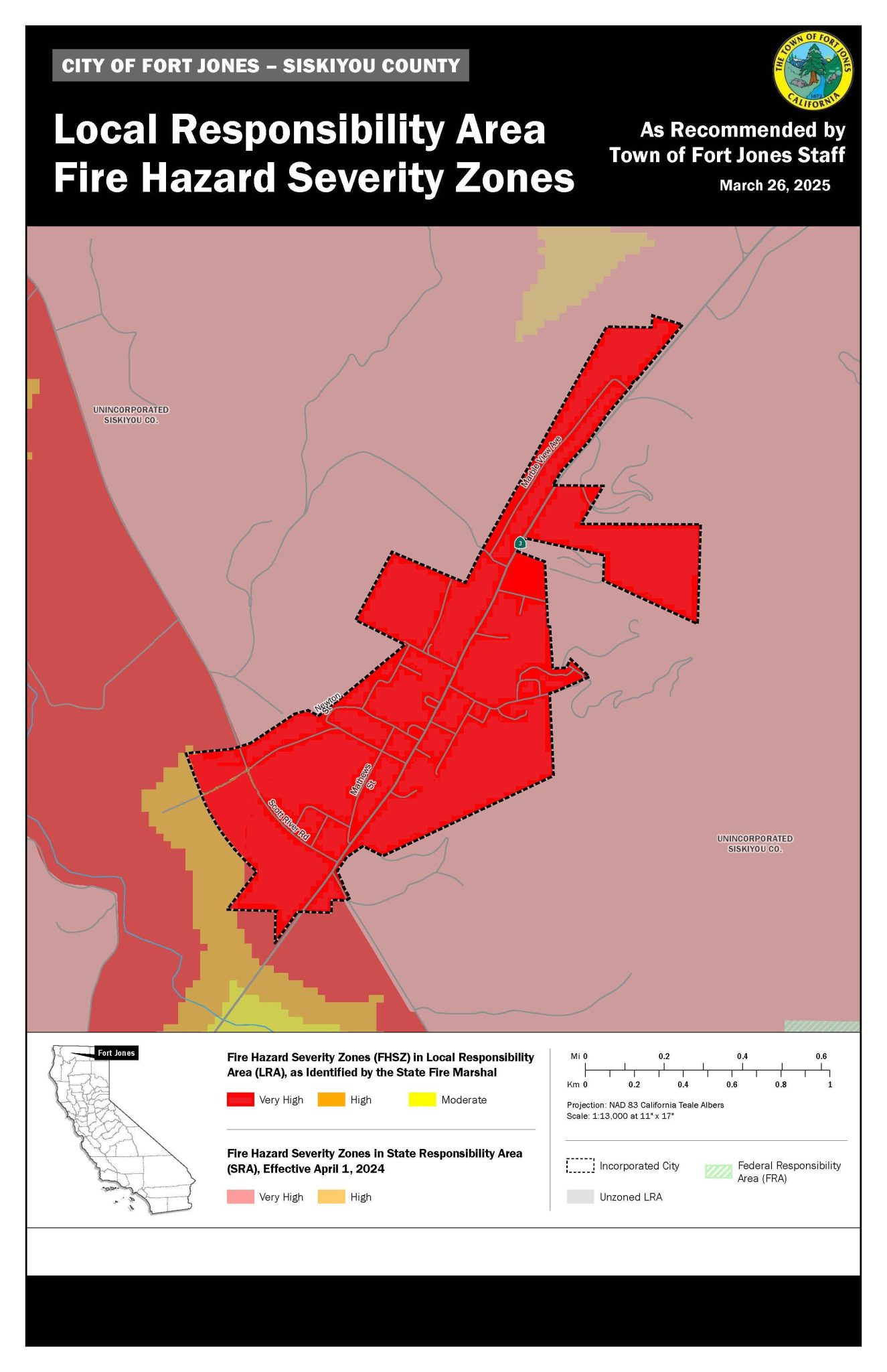 Fort Jones Hazard Severity Zones Map – Town of Fort Jones, Siskiyou ...