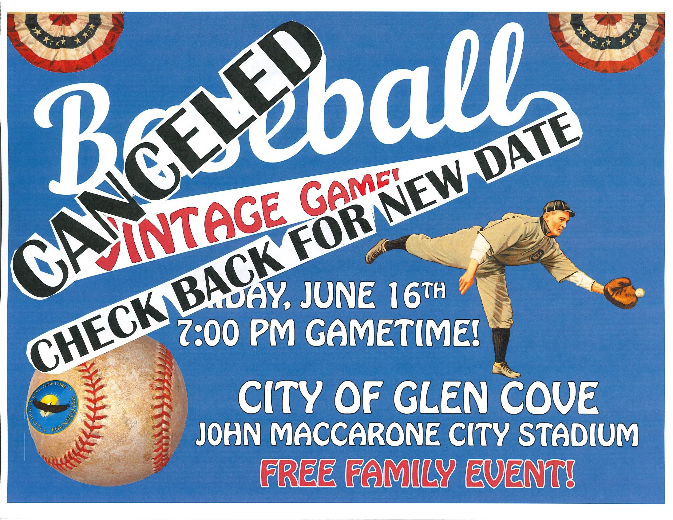 ALERT: VINTAGE BASEBALL GAME CANCELED FOR TONIGHT-Friday, June 16th ...