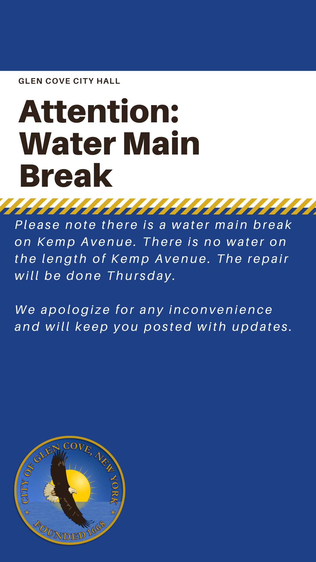 Water Main Break - City of Glen Cove