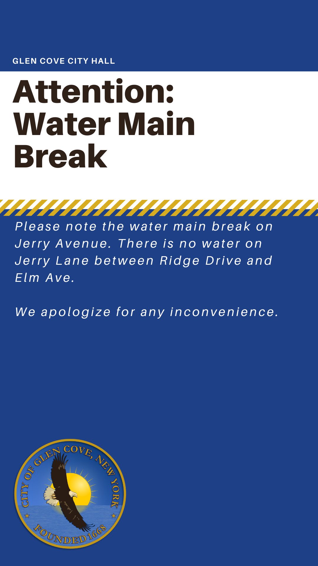 Water Main Break - City of Glen Cove