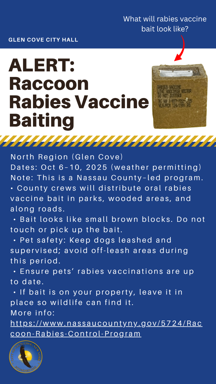 Raccoon Rabies Vaccine Baiting - City of Glen Cove