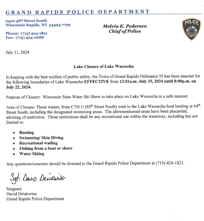 lake – Town of Grand Rapids, Wood County, Wisconsin