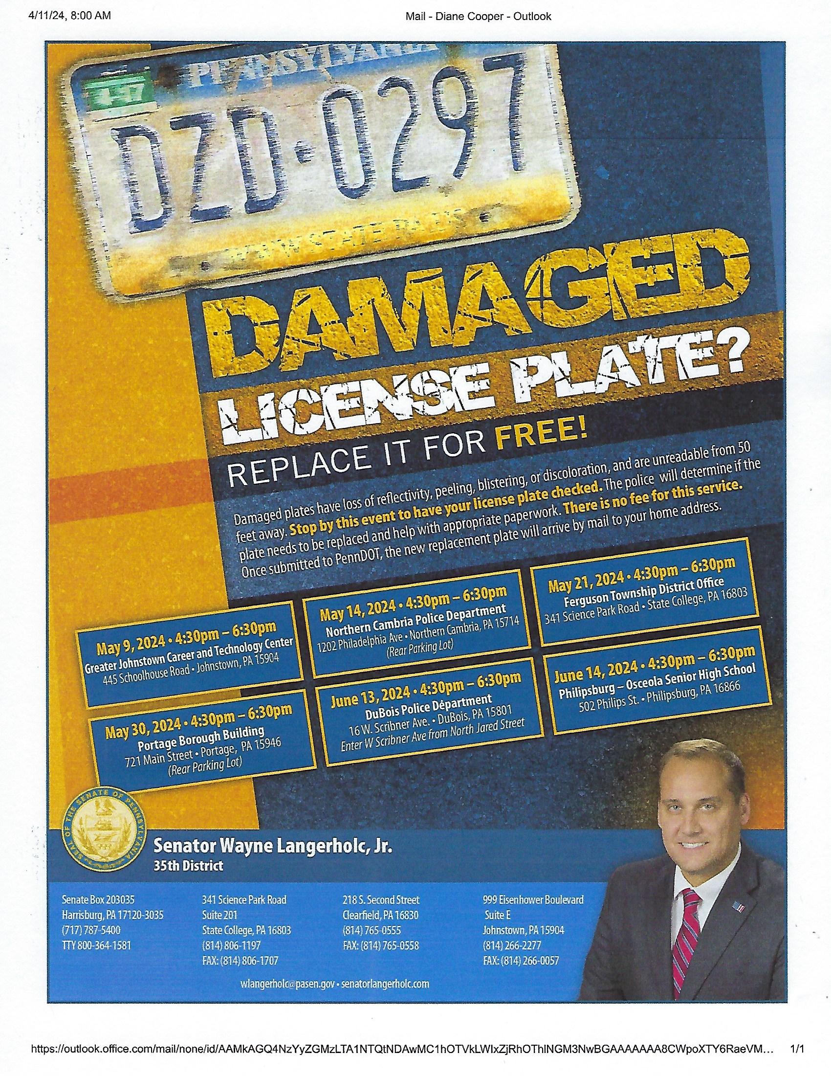 Damaged-License-Plate-Flyer – Jackson Township