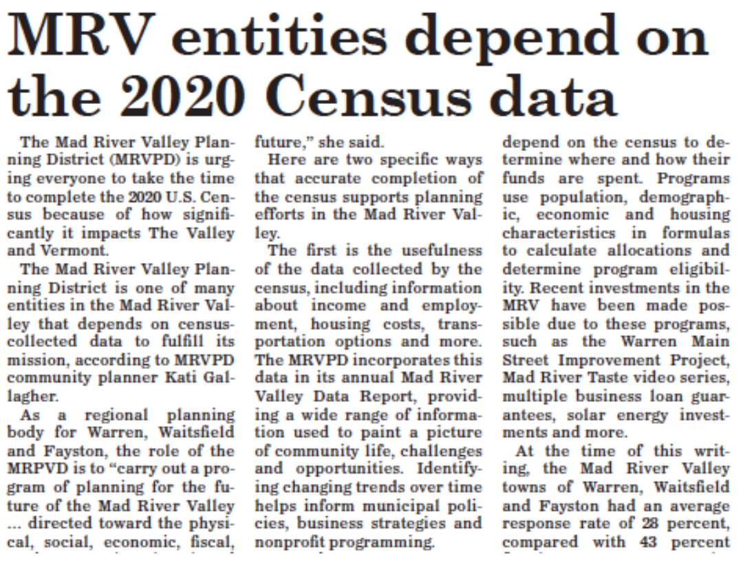 How the MRV Uses the Census to Plan for a Healthier Future – Mad River ...