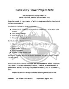 invitation-for-bids-on-flowers – Naples City, Uintah County, Utah