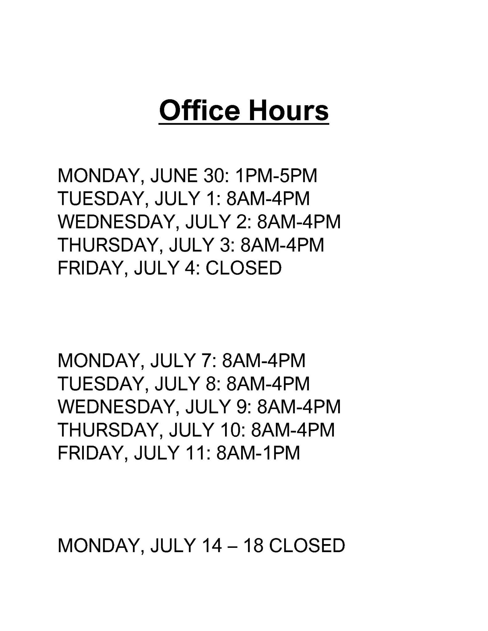 Office Hours – Village of Reedsville, Manitowoc County, Wisconsin