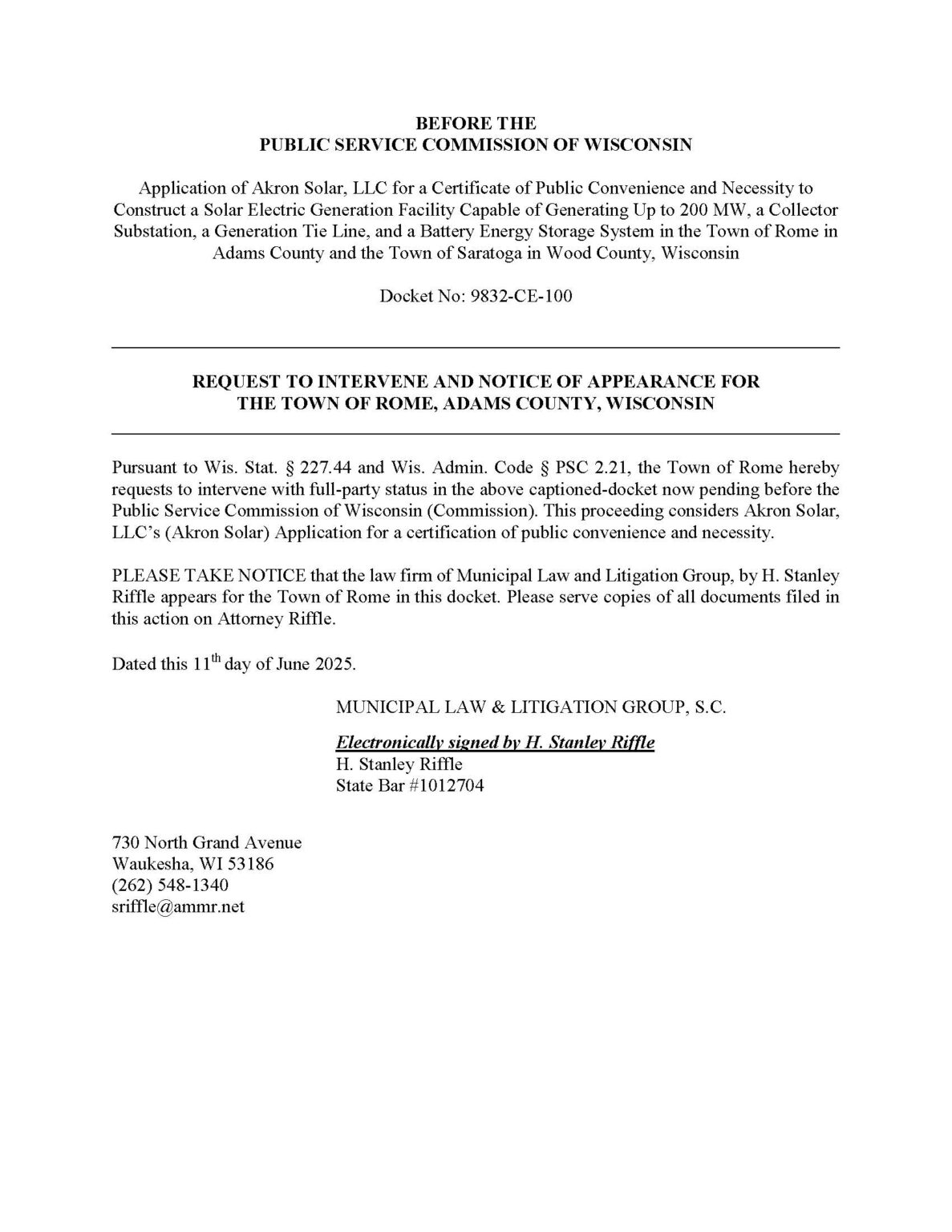 News & Notices – Town of Rome, Adams County, Wisconsin