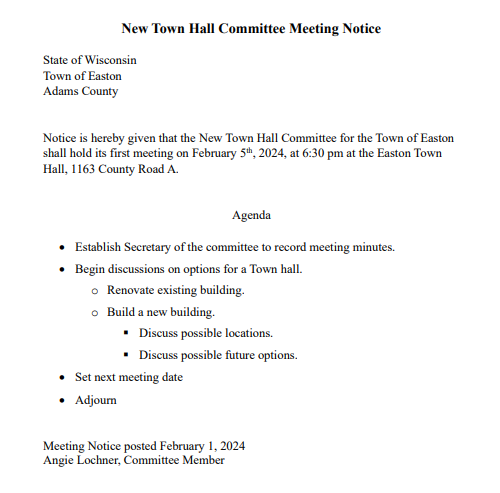 New-Town-Hall-Committee-Meeting-Notice – Town of Easton