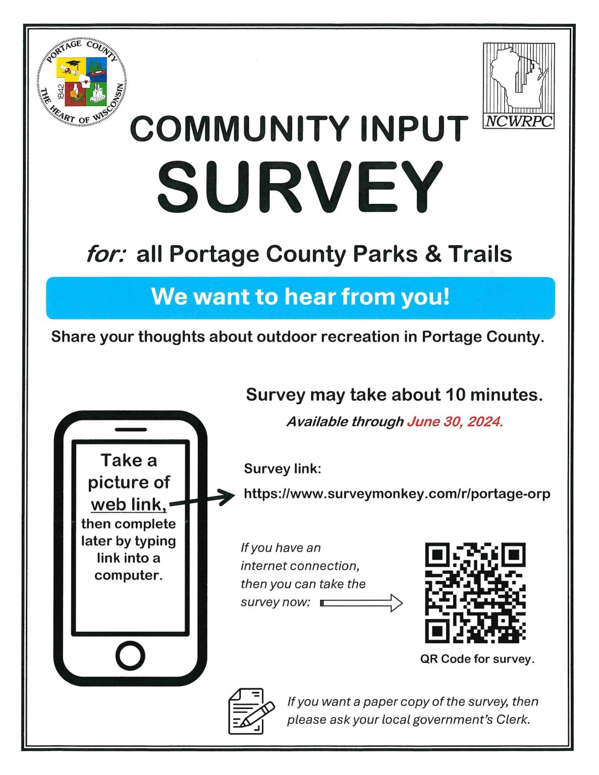 Portage County Parks Community Input Survey – Town of Grant, Portage Co
