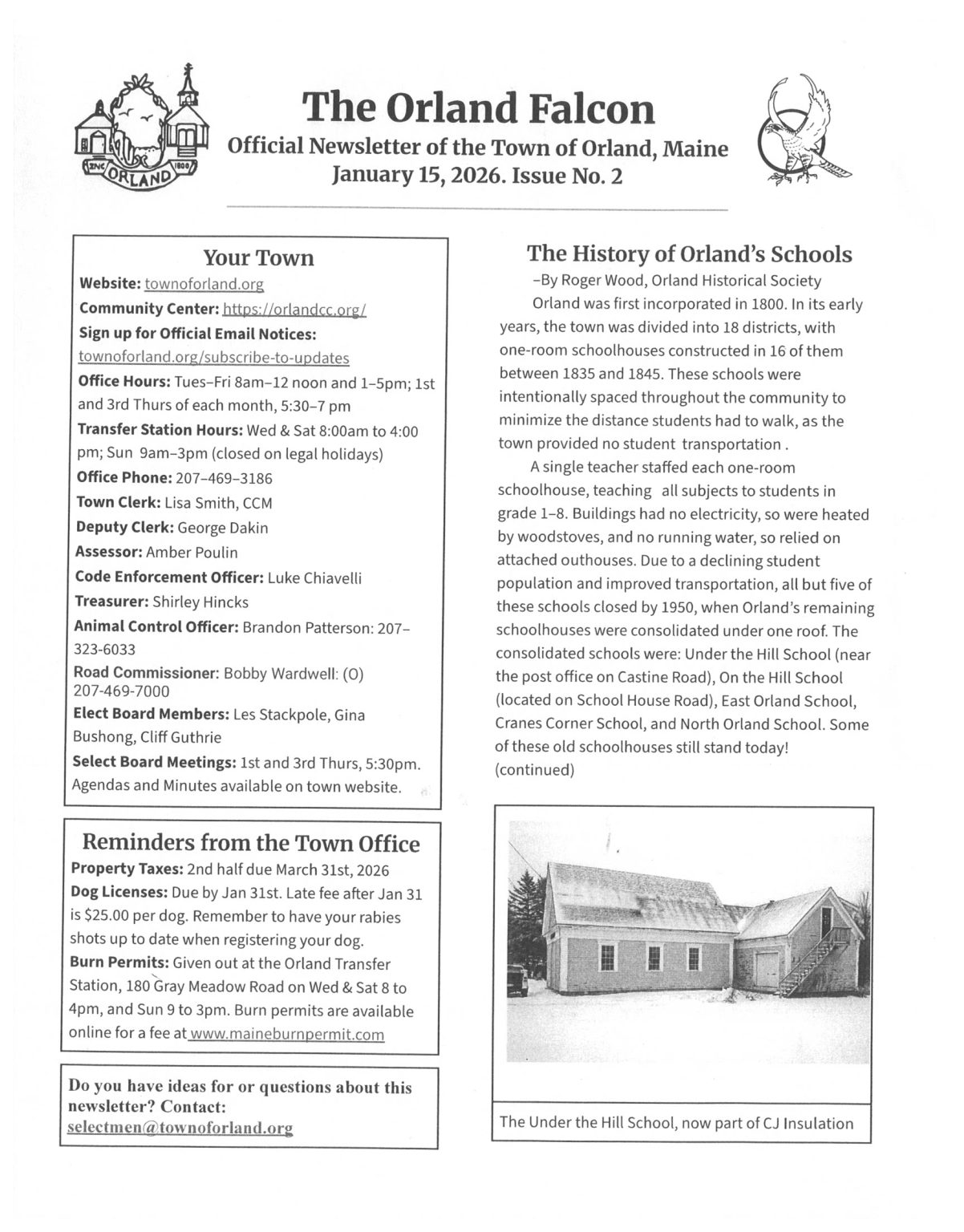 Orland Falcon second edition - Town of Orland