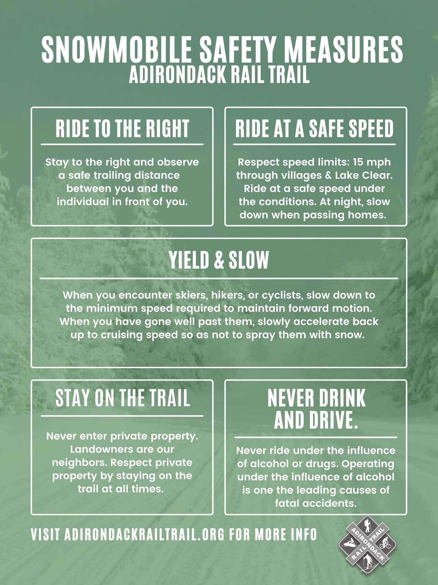 Snowmobile Safety Measures Adirondack Rail Trail - Town of Santa Clara