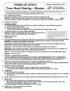 090919 Town Board Meeting Minutes – DRAFT – Town of Utica, Winnebago ...