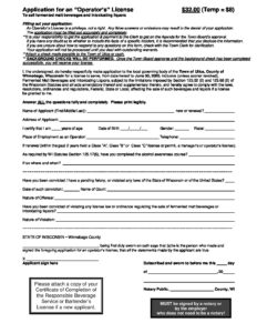 Operators license Application 2019 – Town of Utica, Winnebago County ...
