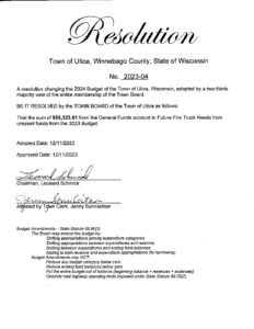 Resolution-2023-04 – Town of Utica, Winnebago County, Wisconsin