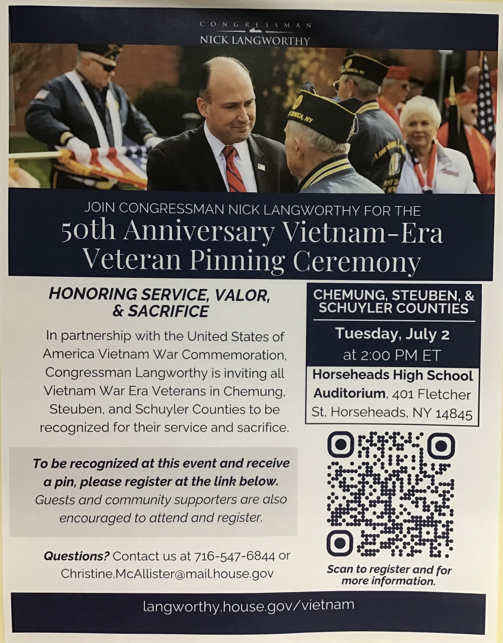 Join Congressman Nick Langworthy for The 50th Anniversary Vietnam-Era ...