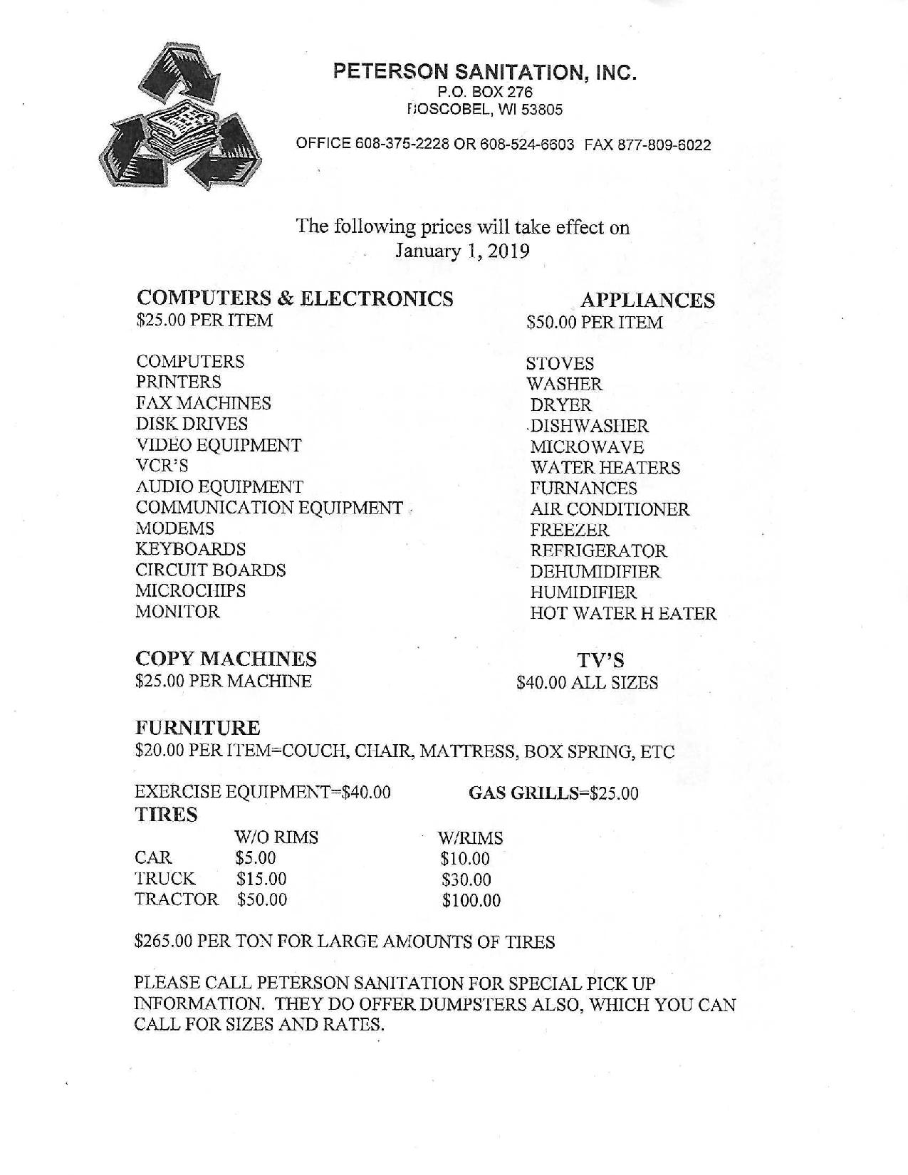 2019-garbage-page-002 | Town of Westfield, Sauk County, Wisconsin