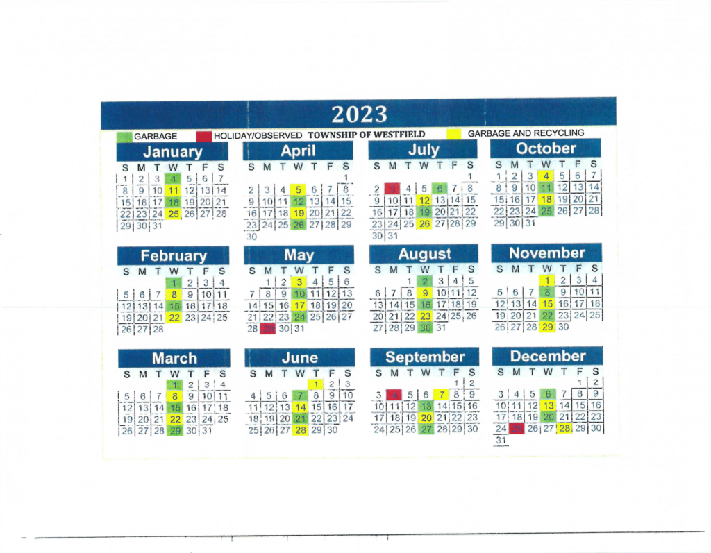 2023-Garbage-Calendar | Town of Westfield, Sauk County, Wisconsin
