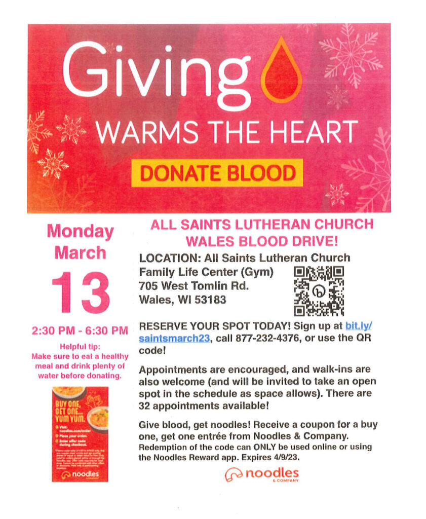 Community Blood Drive - Village of Wales