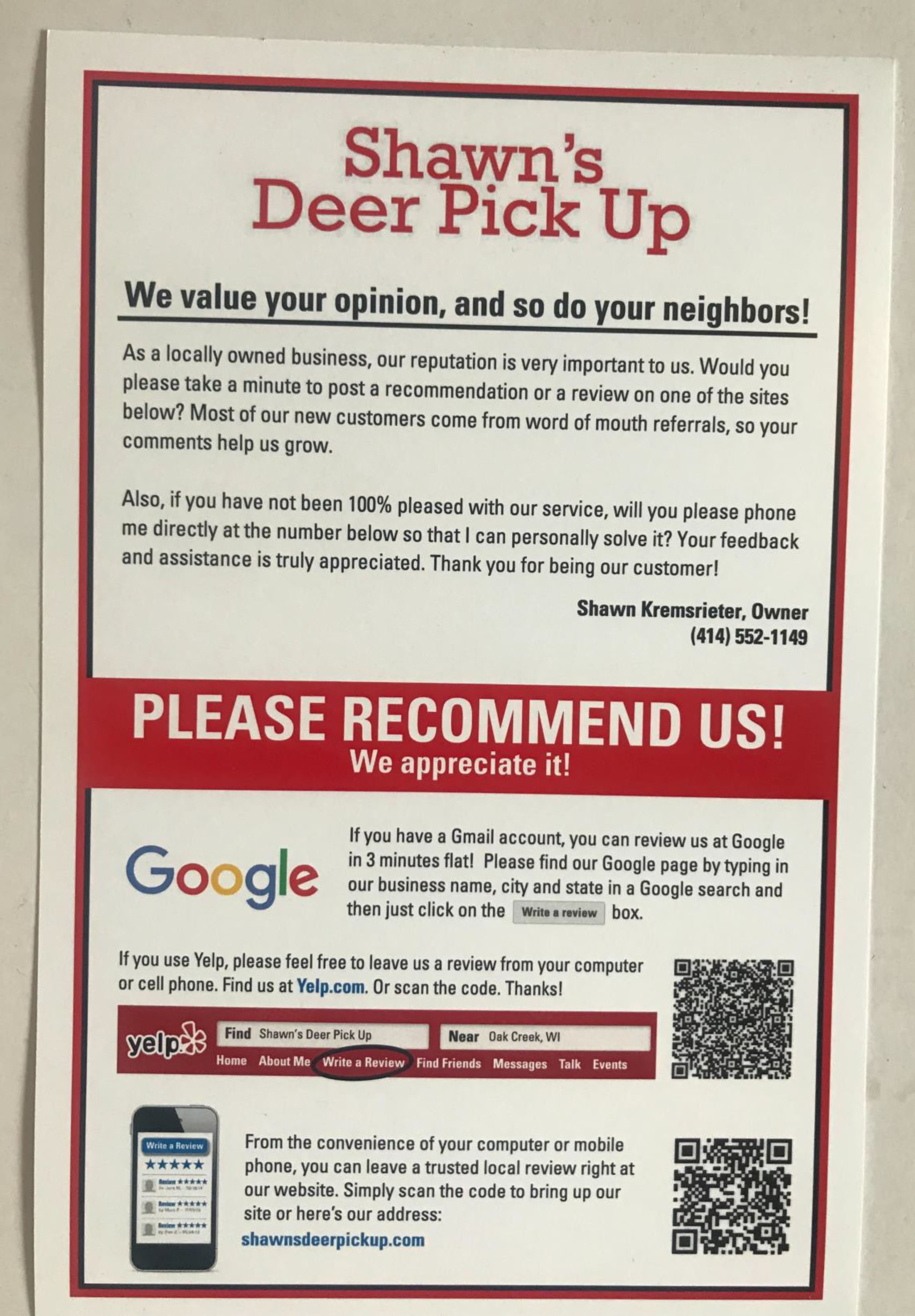 Deer Pick-Up - Village of Wales