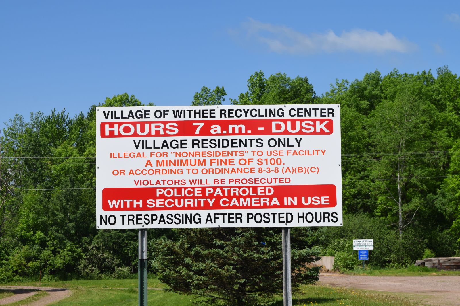 Public Works Department – Village of Withee, Clark County, WI