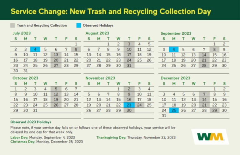 Garbage/Recycling Service Day Change – Village of Withee, Clark County, WI