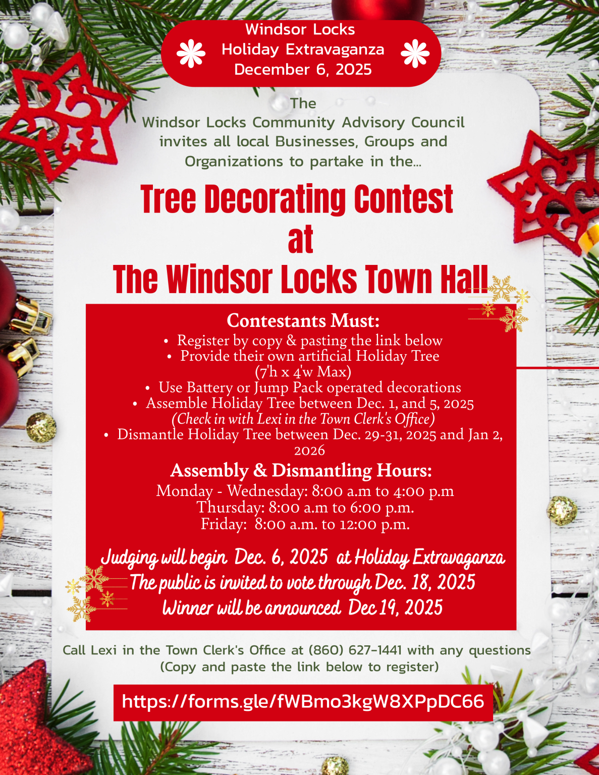 Tree Decorating Contest – Town of Windsor Locks, Connecticut