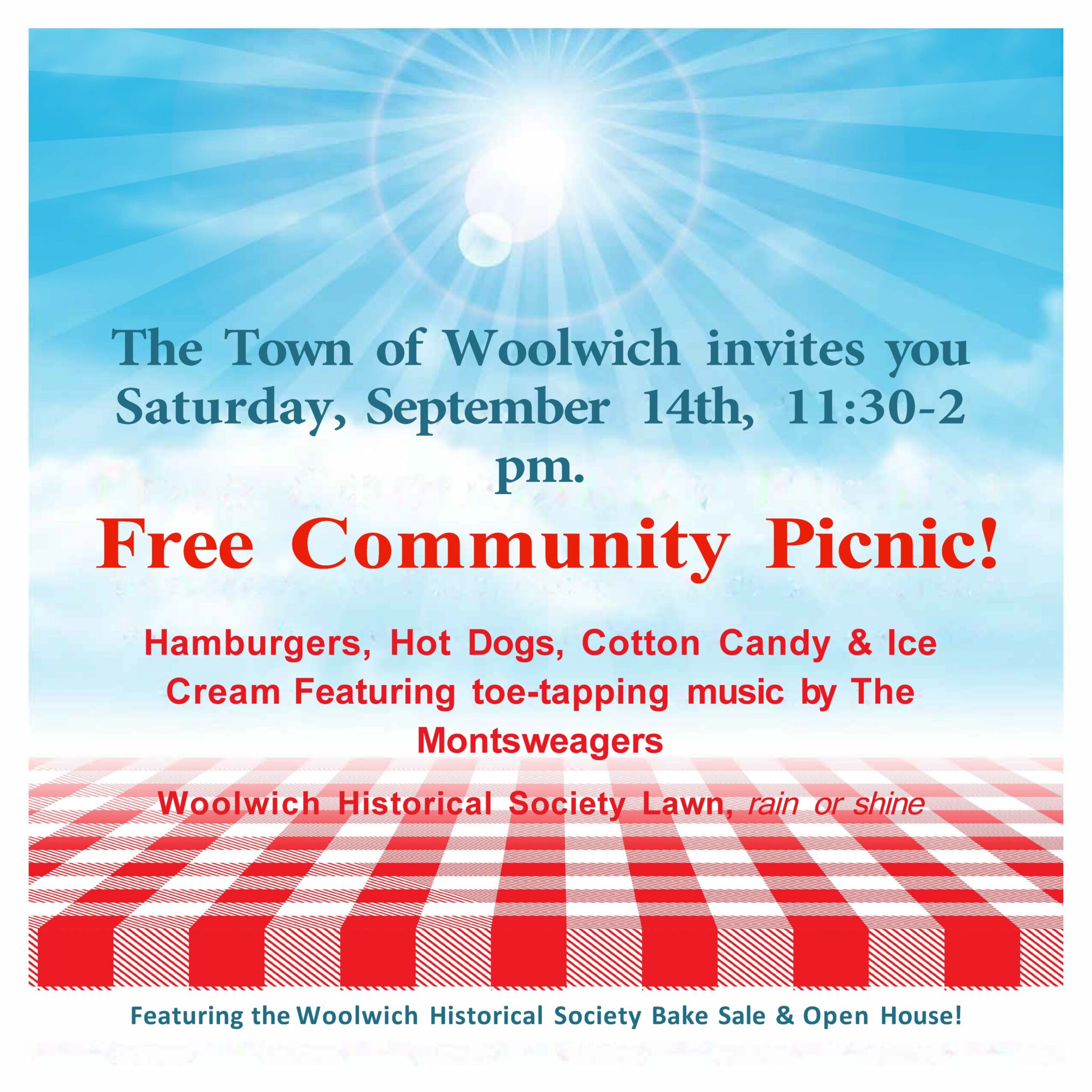 Woolwich Community Picnic- New Date! - Town of Woolwich
